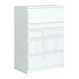 KOMMODE NUDO 70/102/39cm mit 4 Schubladen T&uuml;ren Wei&szlig;