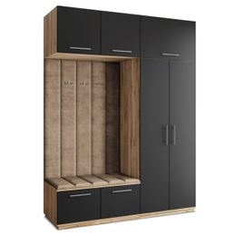 GARDEROBENSCHRANK REMA 180/240/60 cm Modern Garderobe-Set Eiche Wotan