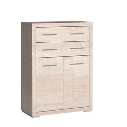 KOMMODE SALERNO 88/122,5/40,5cm mit 2 Schubladen 2 T&uuml;ren Eichefarben