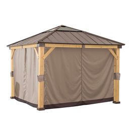 Pavillon-Seitenteil Gazebo Vorhang f&uuml;r 336x336cm, 4 Stk.