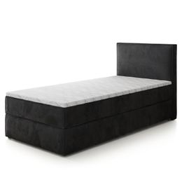 BOXBETT PELLIO 80x200 cm mit Matratze und Topper - Schwarz