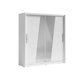 SCHWEBET&Uuml;RENSCHRANK RANOR 200/215/62,5cm 2-t&uuml;rig mit Spiegel Wei&szlig;