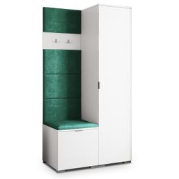 GARDEROBENSCHRANK LORI 95/181/51 cm Modern Garderobe-Set Wei&szlig;
