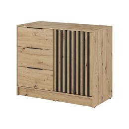 SIDEBOARD NELIANA 105/86/45cm mit 3 Schubladen 1 T&uuml;ren Eiche Artisan