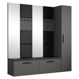 GARDEROBENSCHRANK MODULO 201,2/204/40 cm Modern Garderobe-Set Grau