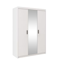 DREHT&Uuml;RENSCHRANK ELENORA 133/190,5/53cm 3-t&uuml;rig mit Spiegel Wei&szlig;