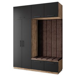GARDEROBENSCHRANK REMA 180/240/60 cm Modern Garderobe-Set Eiche Lefkas