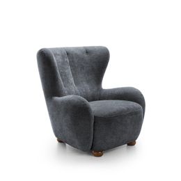 SESSEL MIST, Polstersessel Klassisch Loungesessel, Chenille-Stoff Grau