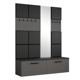 GARDEROBENSCHRANK MODULO 161,2/204/40 cm Modern Garderobe-Set Grau