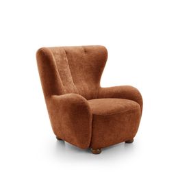 SESSEL MIST, Polstersessel Klassisch Loungesessel, Chenille-Stoff Orange