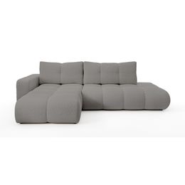 ECKSOFA DUCA L-S Grau Jersey mit Schlaffunktion
