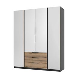 DREHT&Uuml;RENSCHRANK CAGLIARI 200/239/61,9cm 4-t&uuml;rig mit Spiegel Schwarz