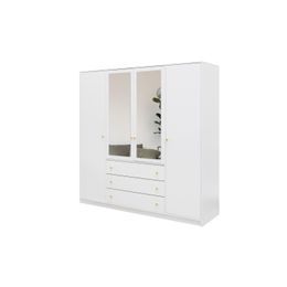 DREHT&Uuml;RENSCHRANK GALIO 196/200/57,5 cm 4-t&uuml;rig mit Spiegel Wei&szlig;