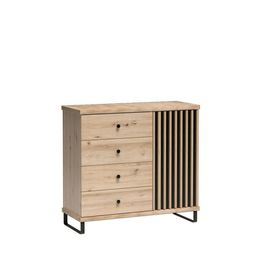 KOMMODE ALMERIA 101,6/85,4/40,6cm mit 4 Schubladen T&uuml;ren Eiche Artisan