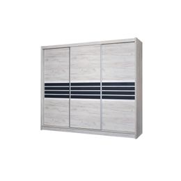 SCHWEBET&Uuml;RENSCHRANK RIVEN 250/215/61 cm 3-t&uuml;rig Braun