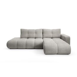 ECKSOFA DUCA R-S Hellgrau Chenille mit Schlaffunktion
