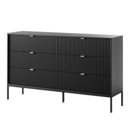 SIDEBOARD STELLARE 154/91/39 cm mit 6 Schubladen Schwarz