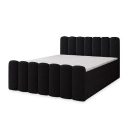 BOXBETT CELLA 180x200 cm mit Matratze und Topper - Schwarz