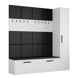 GARDEROBENSCHRANK MODULO 201,2/204/40 cm Modern Garderobe-Set Wei&szlig;