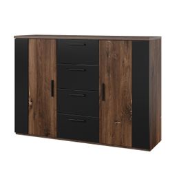 SIDEBOARD SIGNORA 132/94/40 cm mit 4 Schubladen und 2 T&uuml;ren Eichefarben
