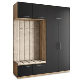 GARDEROBENSCHRANK REMA 200/240/60 cm Modern Eiche Wotan