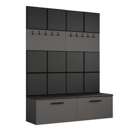GARDEROBENSCHRANK MODULO 161,2/204/40 cm Modern Garderobe-Set Grau