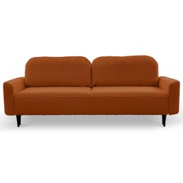 BETTSOFA FILO Kupferfarben Velours-Stoff mit Schlaffunktion
