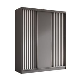 SCHWEBET&Uuml;RENSCHRANK LAMELLO 180/216/61 cm 3-t&uuml;rig Grau