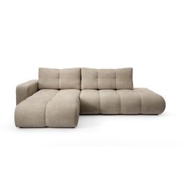 ECKSOFA DUCA L-S Beige Chenille mit Schlaffunktion