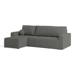 ECKSOFA VOLIRA Grau Boucle-Stoff mit Schlaffunktion