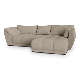 ECKSOFA ORENTI R-S Beige Boucle-Stoff mit Schlaffunktion
