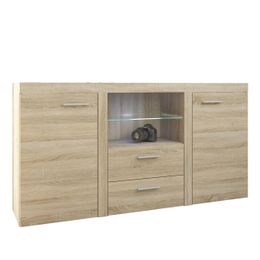 SIDEBOARD RITMO 156x40x82 cm mit 2 Schubladen und 2 T&uuml;ren Sonoma Eiche