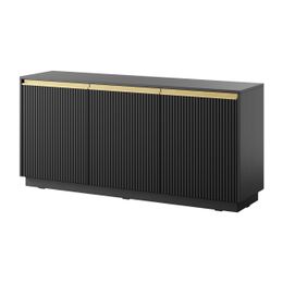 SIDEBOARD MAESTRO 154/72/39cm 3 T&uuml;ren Schwarz
