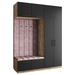 GARDEROBENSCHRANK REMA 180/240/60 cm Modern Garderobe-Set Eiche Lefkas