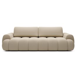 BETTSOFA SITO Creme Geflochtener Stoff mit Schlaffunktion