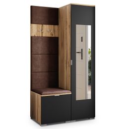GARDEROBENSCHRANK VIRA 95/181/51 cm Modern Garderobe-Set Eiche Wotan