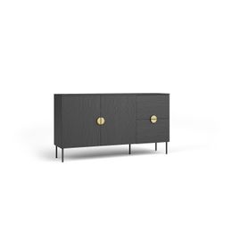 KOMMODE AXIS 159,9/87,6/40cm mit 2 Schubladen 2 T&uuml;ren Schwarz