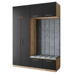 GARDEROBENSCHRANK REMA 180/240/60 cm Modern Garderobe-Set Eiche Wotan