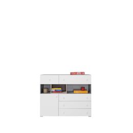 KOMMODE GALIA 110/90/40cm mit 5 Schubladen 1 T&uuml;ren Wei&szlig;