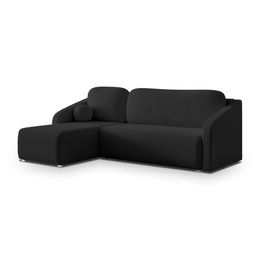 ECKSOFA MARELLO Schwarz Boucle-Stoff mit Schlaffunktion