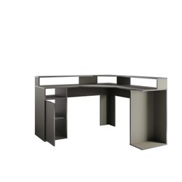 SCHREIBTISCH OBSIDIAN 139x139x88,7 cm B&uuml;rotisch Computertisch, Graphitfarben