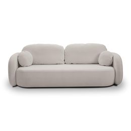 BETTSOFA AMICO Hellgrau Bucle-Stoff mit Schlaffunktion