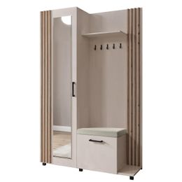GARDEROBENSCHRANK ARMADIO 137/207/42 cm Modern Garderobe-Set Kaschmir