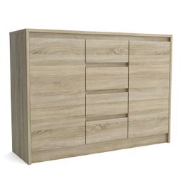 KOMMODE ASTORRE 113/82/35 cm mit 4 Schubladen 2 T&uuml;ren Sonoma Eiche