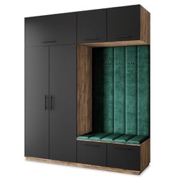 GARDEROBENSCHRANK REMA 200/240/60 cm Modern Garderobe-Set Eiche Lefkas