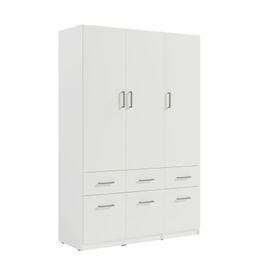 DREHT&Uuml;RENSCHRANK RYGEN 135,6/197,5/53,3cm 3-t&uuml;rig Wei&szlig;