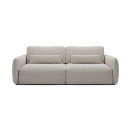 BETTSOFA ATTO Beige Chenille-Stoff mit Schlaffunktion