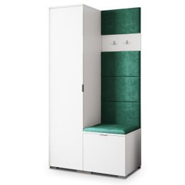 GARDEROBENSCHRANK LORI 95/181/51 cm Modern Garderobe-Set Wei&szlig;