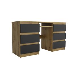 SCHREIBTISCH ANGULO 130x50x75 cm B&uuml;rotisch Computertisch, Eiche Artisan