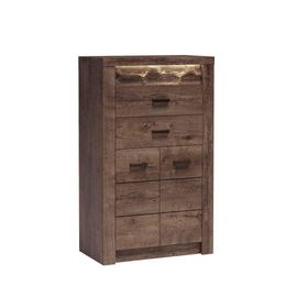 KOMMODE ZERI 76/127/42cm mit 2 Schubladen 2 T&uuml;ren Braun